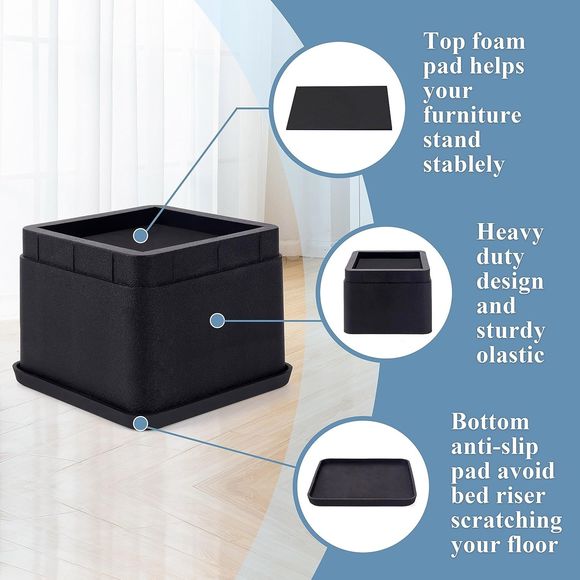 BTSD-home | Other | Btsdhome Bed Risers 3 Or 6 Inch Heavy Duty ...